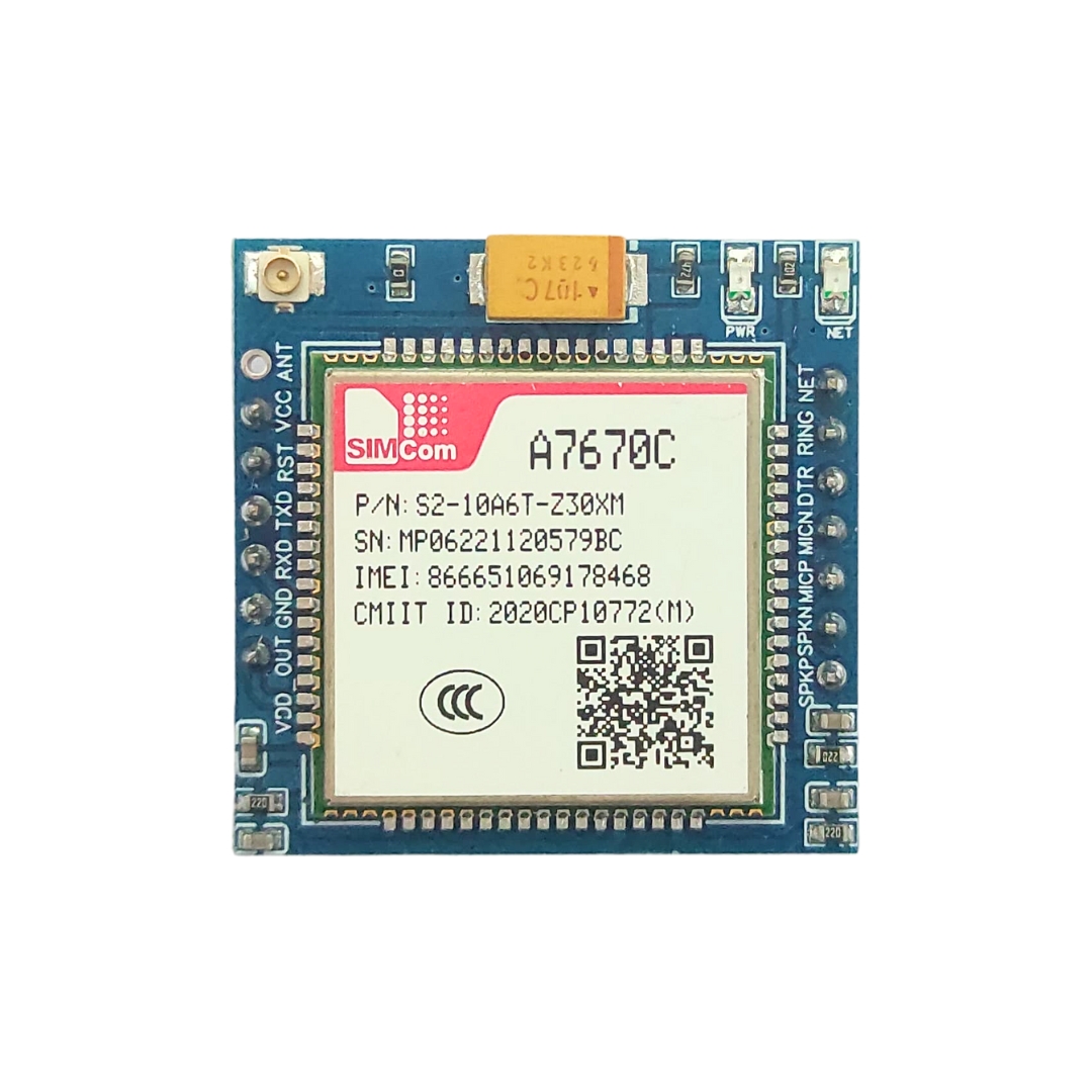 A7670C 4G Breakout Board - supports maximum 10Mbps downlink rate and 5Mbps uplink rate